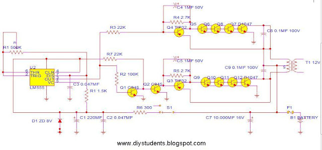 DIY Students: Inverter 12V to 220V 300W by NE555,2N3055