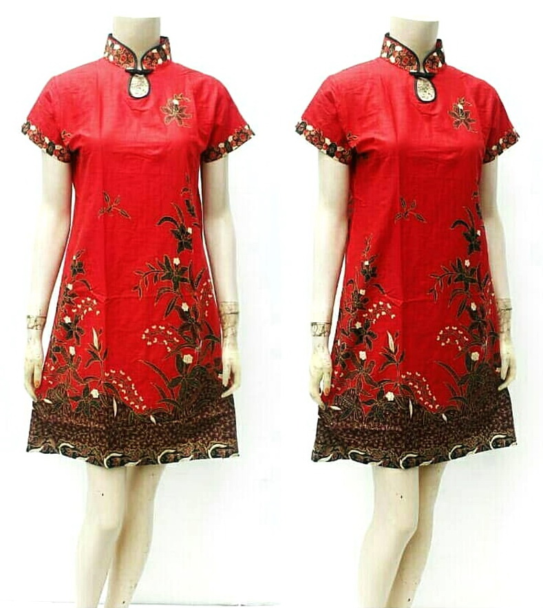 Contoh Baju Batik Wanita Modern Model Dress Batik Terbaru 2018