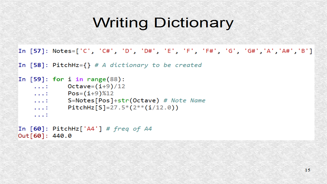 Audio Programming In Python: 10. Python Dictionaries