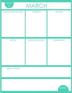 Faith. Home. Love.: March Monthly Goals {Free Printable}