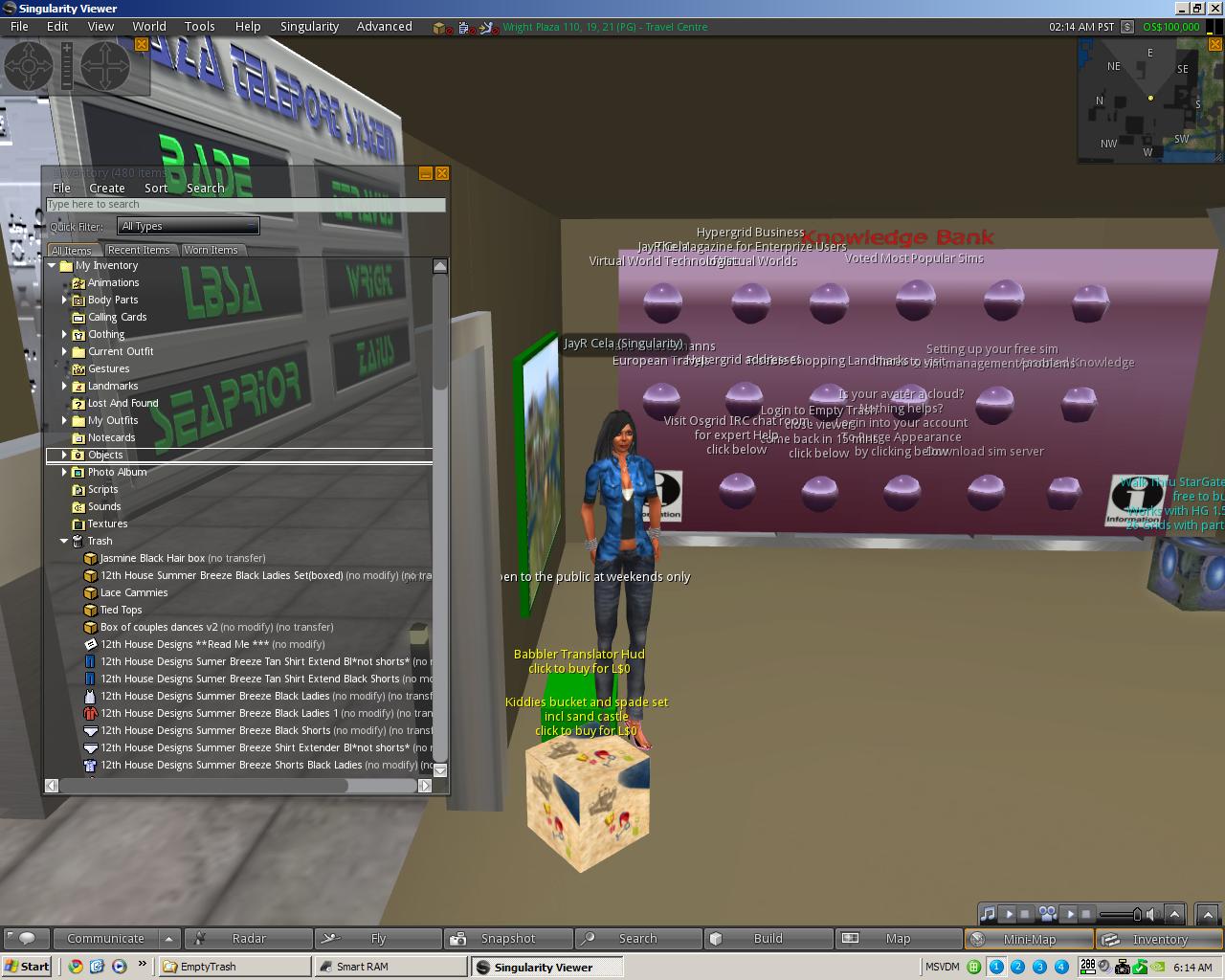 The Virtual World Technologist: Open Sim~OSgrid "Emptying Your Trash ...