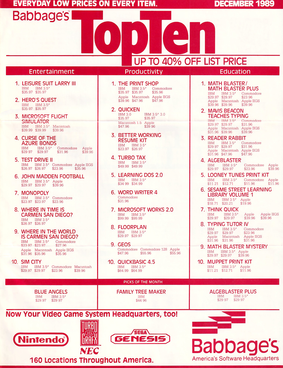 Vault 1541: Babbage's Flyer - December 1989