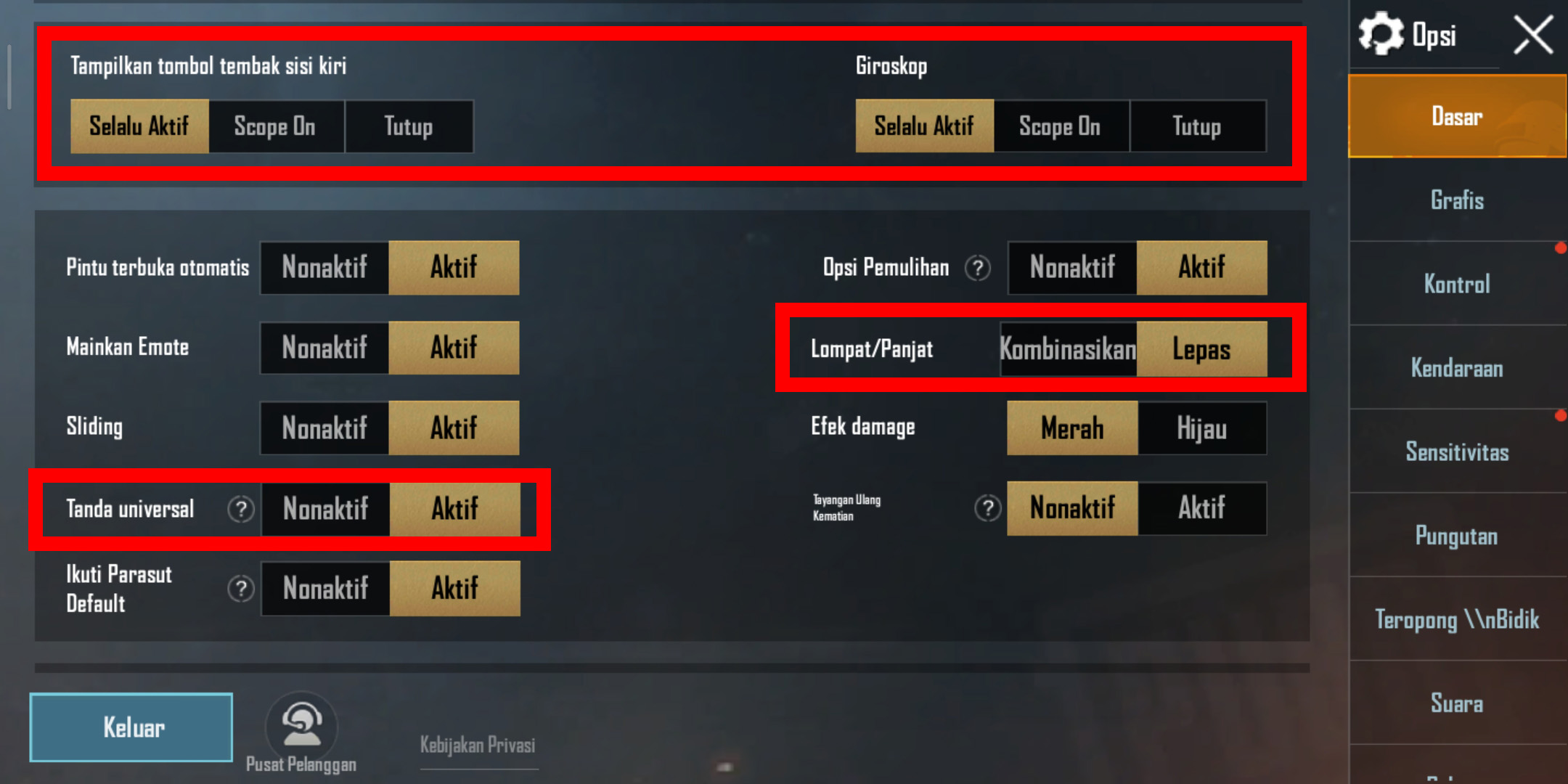 Penjelasan Control Setting Pubg Mobile Techinfocoks