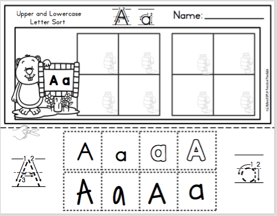 Groundhog Day Alphabet Sort "No Prep" Upper/lowercase ~ Preschool ...