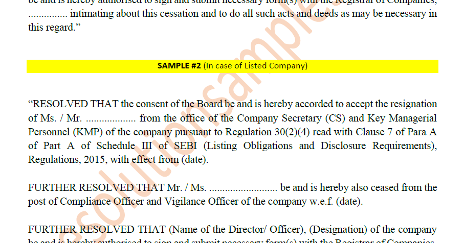 Board Resolution Format Resignation Of Company Secretary CS board-resolution-format-resignation-of-company-secretary-cs