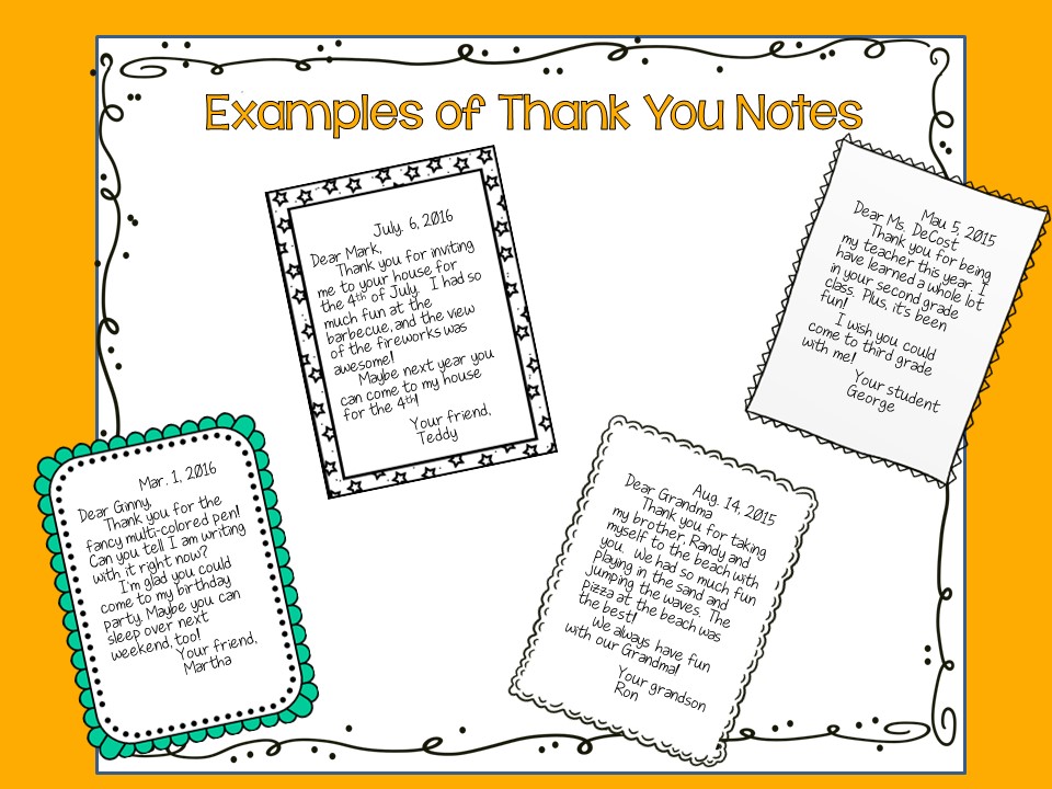 Elementary Matters: Writing Thank You Notes