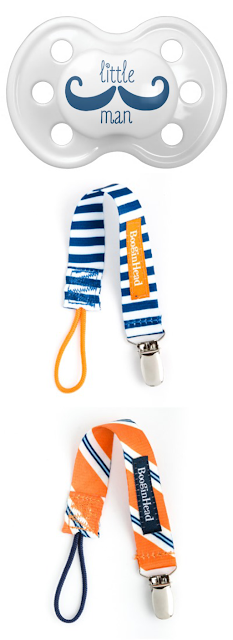 SweetyBaby: Little Man Handlebar Mustache Pacifier - Blue