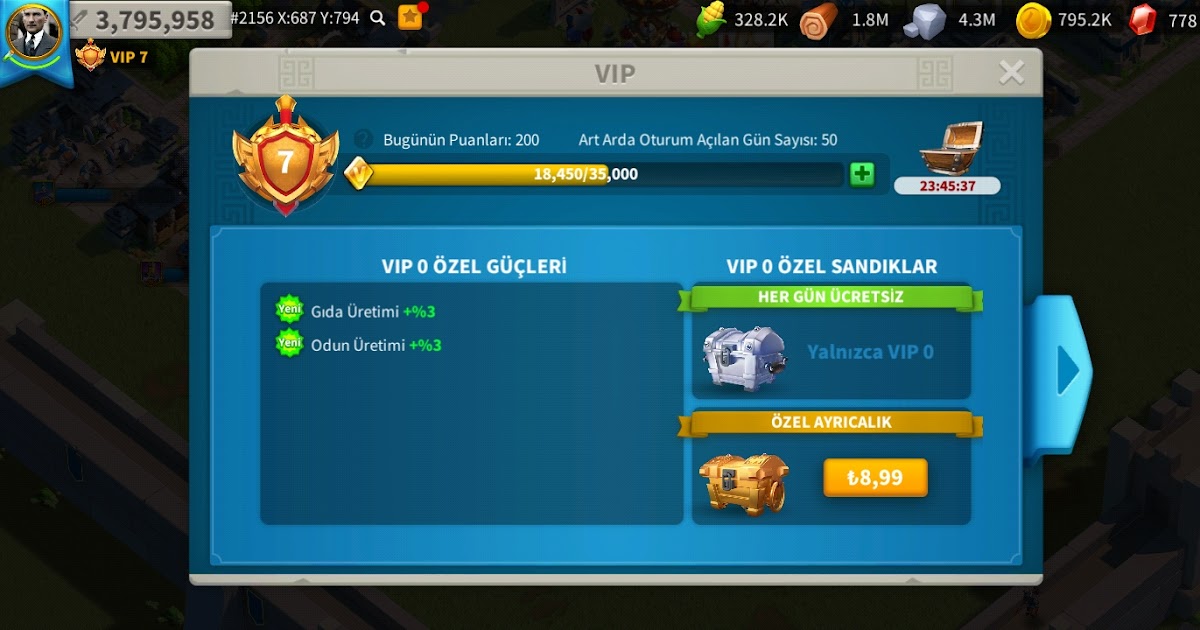 Rise of Kingdoms VIP Nedir Ne İşe Yarar