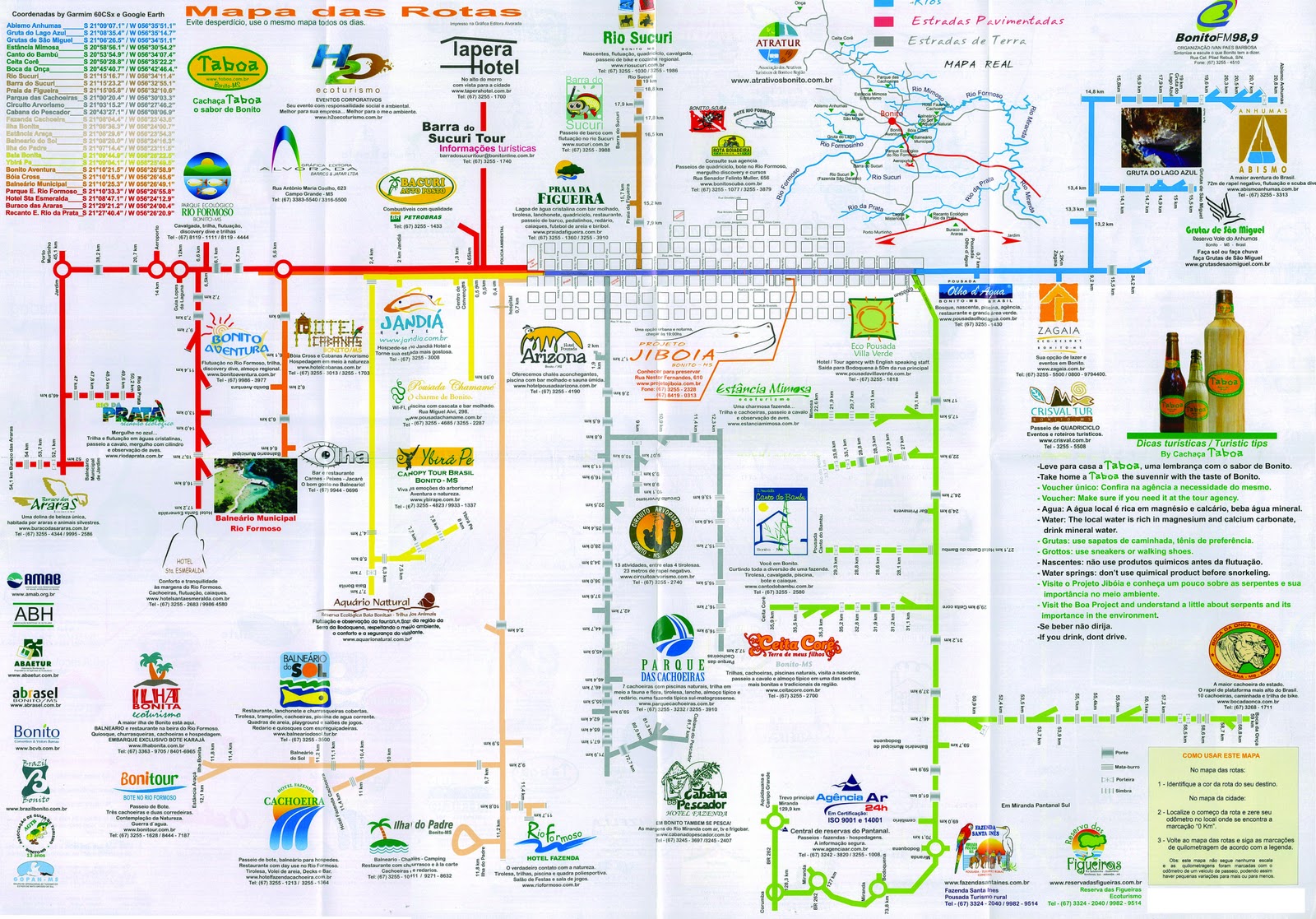 MAPA BONITO MATO GROSSO DO SUL