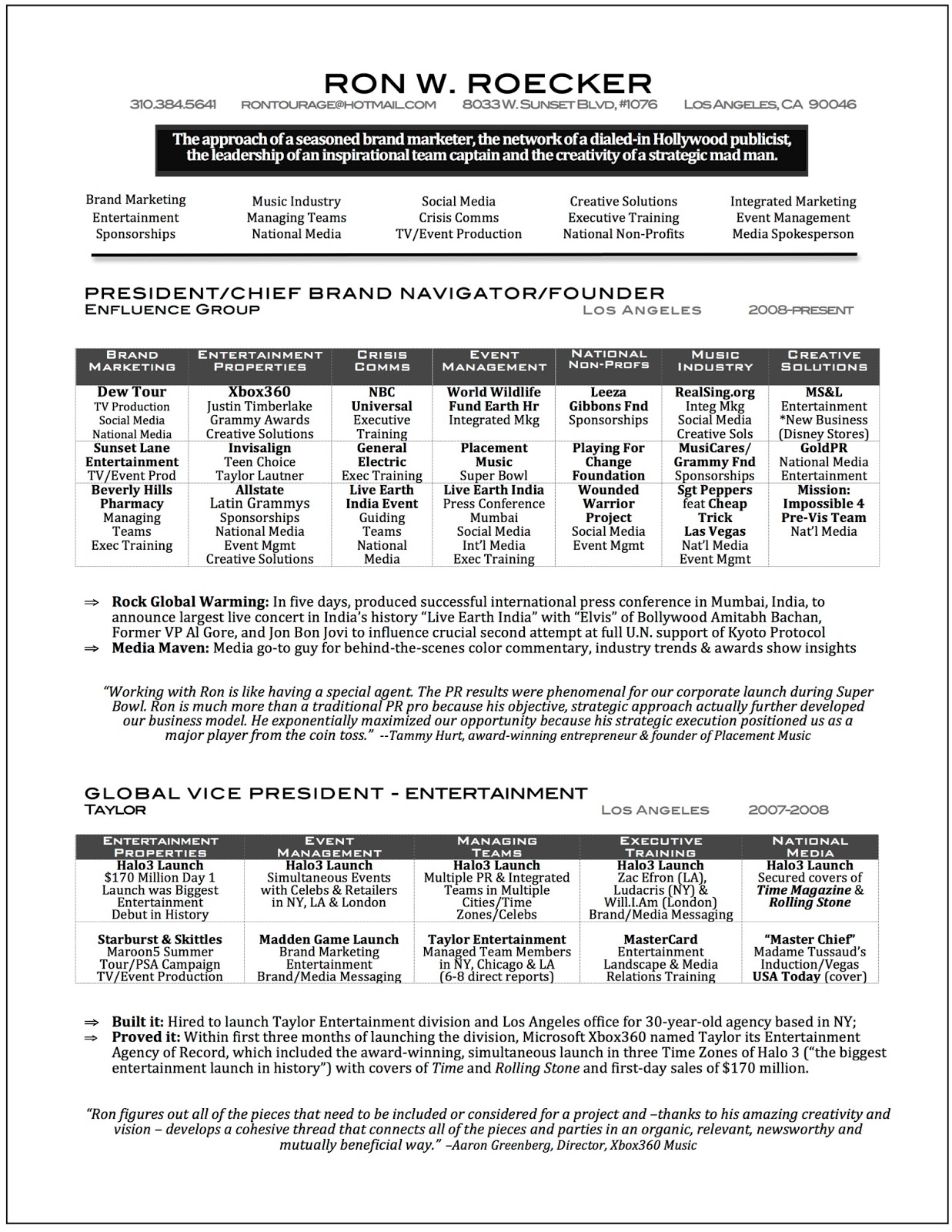 Enfluence Partnerships: Ron Roecker: The Approach of a Seasoned Brand ...