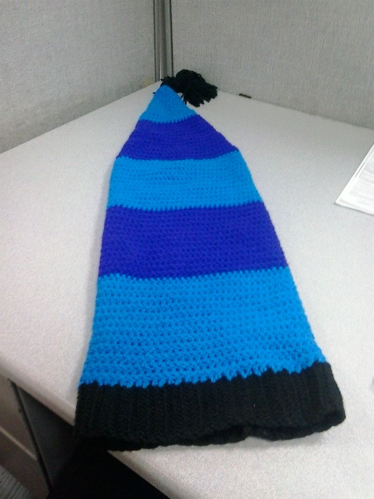 Crochet Fanatic: EXTRA LONG RIBBED STOCKING HAT