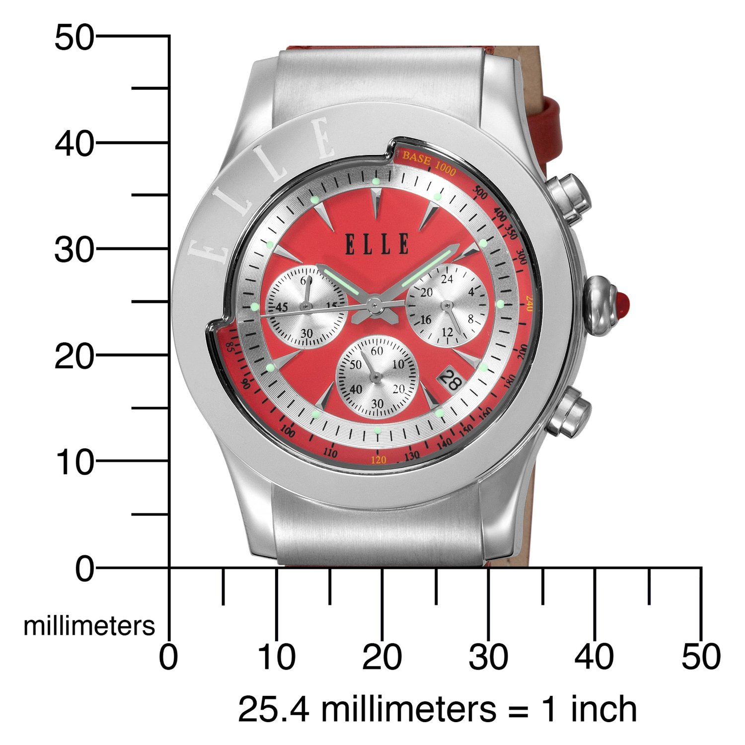 blogbuster2020: ELLE TIME Womens Steel Stones Chronograph Strap Watch