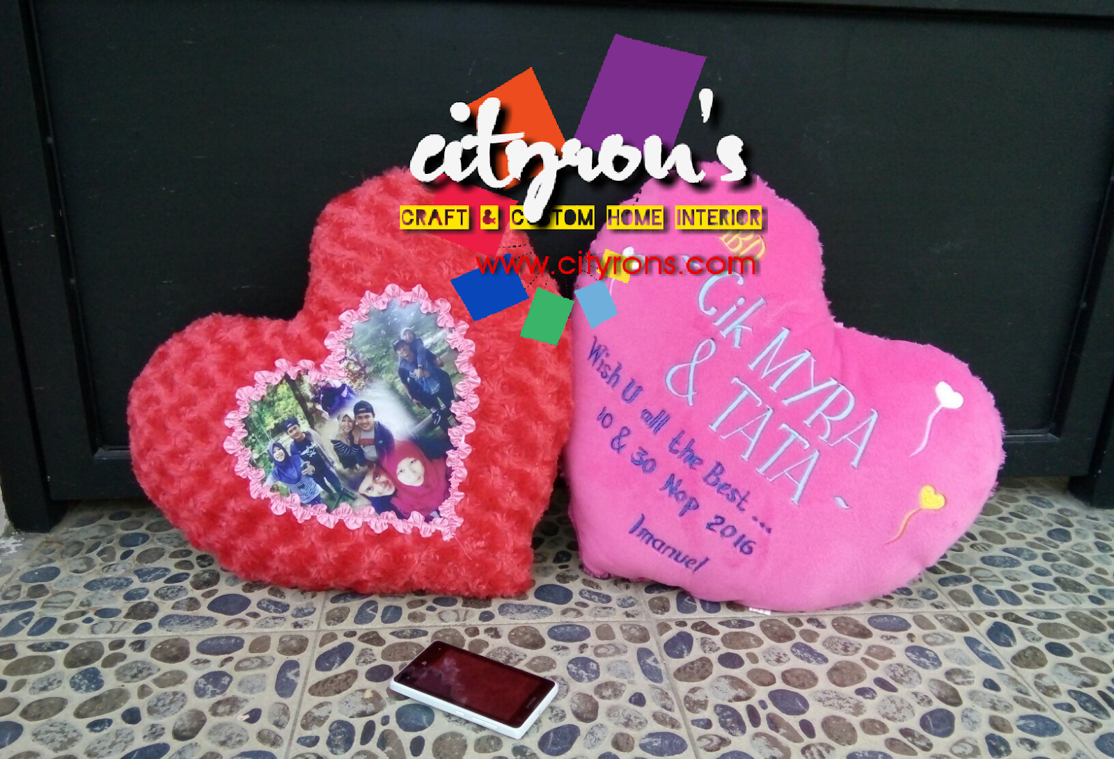 Bantal dan Guling Katun desain sendiri bordir nama / print foto full ...