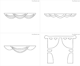 Four Coloring: Free printable Curtain coloring pages for kids