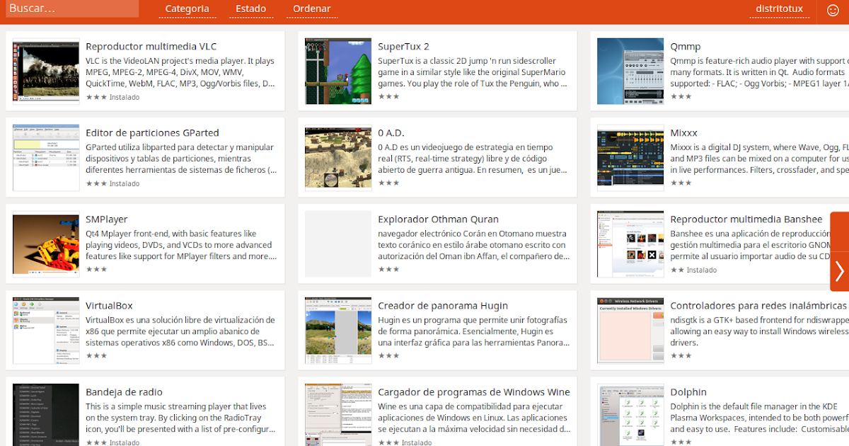 DistritoTux: App Grid (Centro de Software para Ubuntu y derivadas)