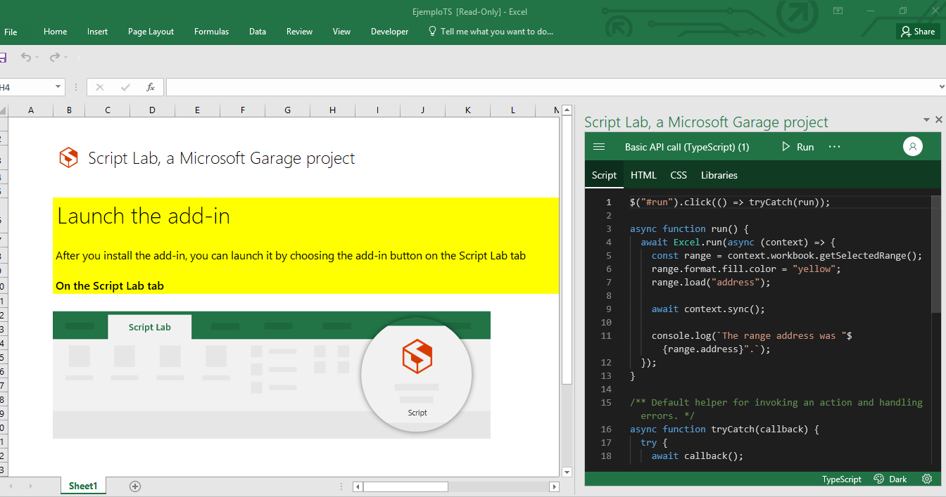 TypeScript el sustituto de Visual Basic para Macros en Excel