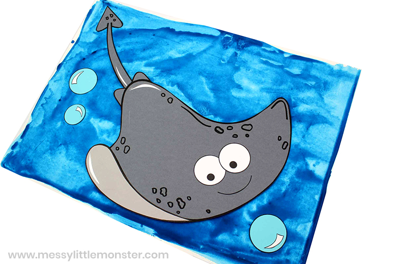Stingray Craft - A fun ocean paper craft with template! - Messy Little ...