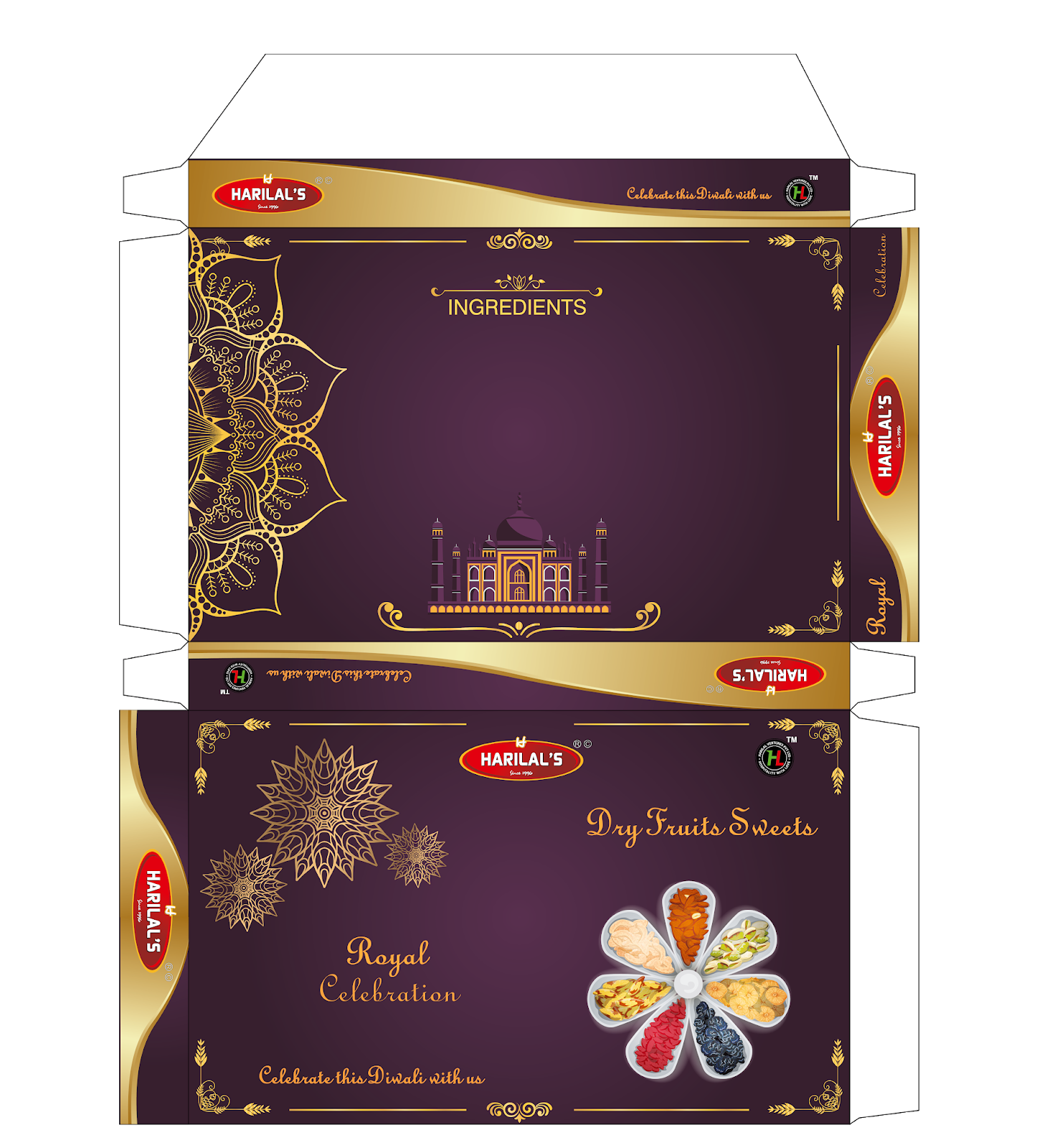 Harilal's Dry Fruits Sweets Packaging Box