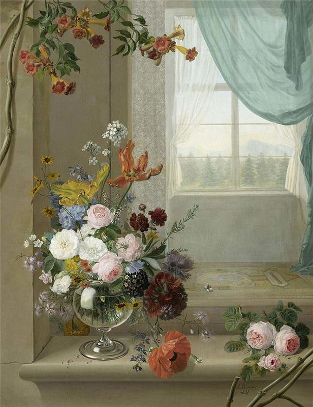 Ars longa: Jean Bennet - Flower still life on a windowsill