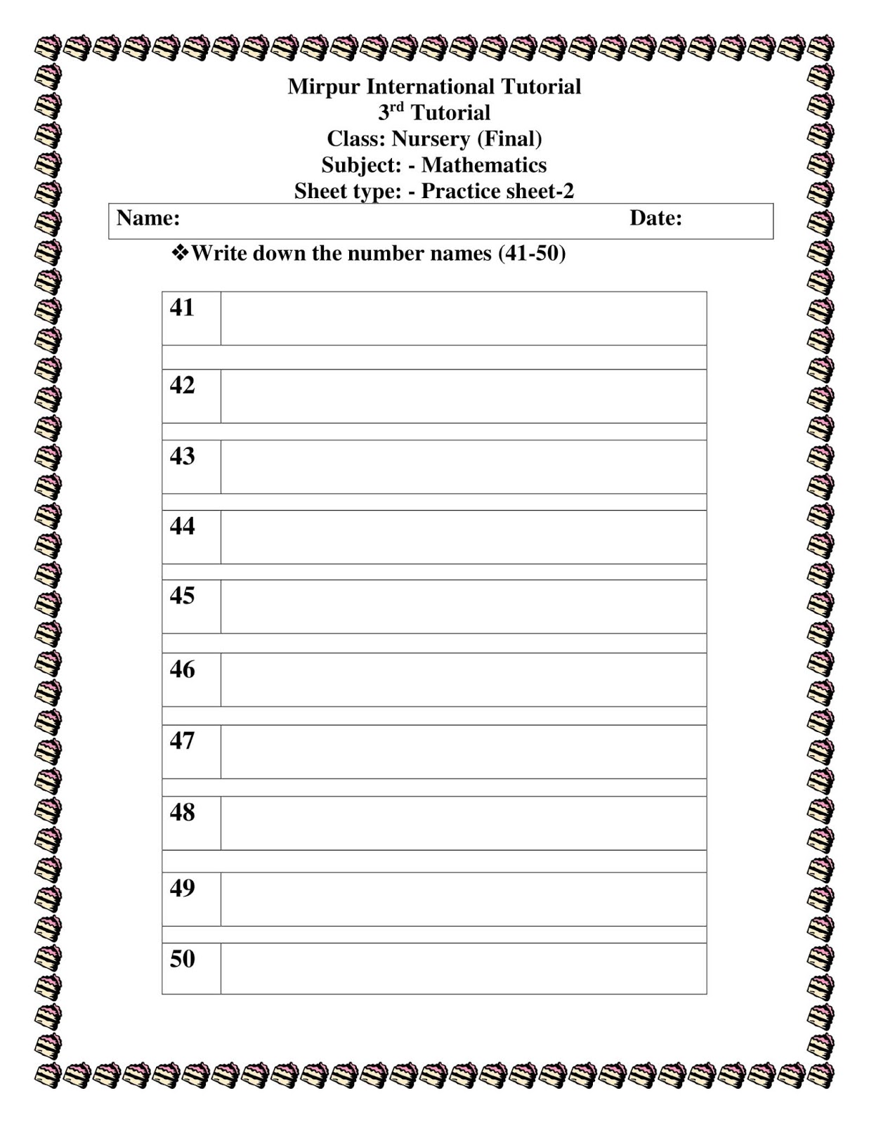 Junior Section (PG- STD-IV): Nursery all worksheet syllabus and others ...