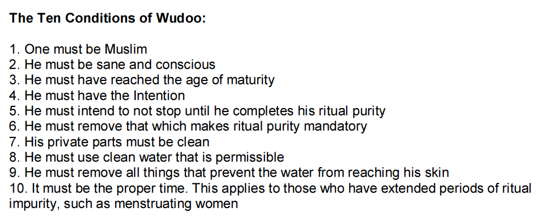 Islam in all language: Wuzu (Wudhu)