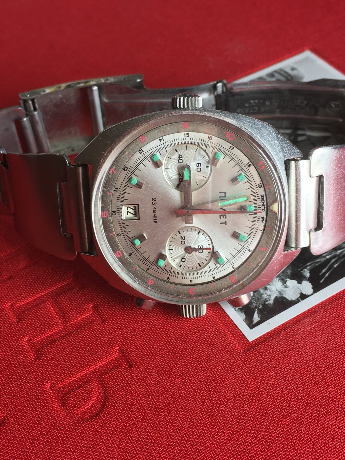 Early chronograph 3133, silver dial