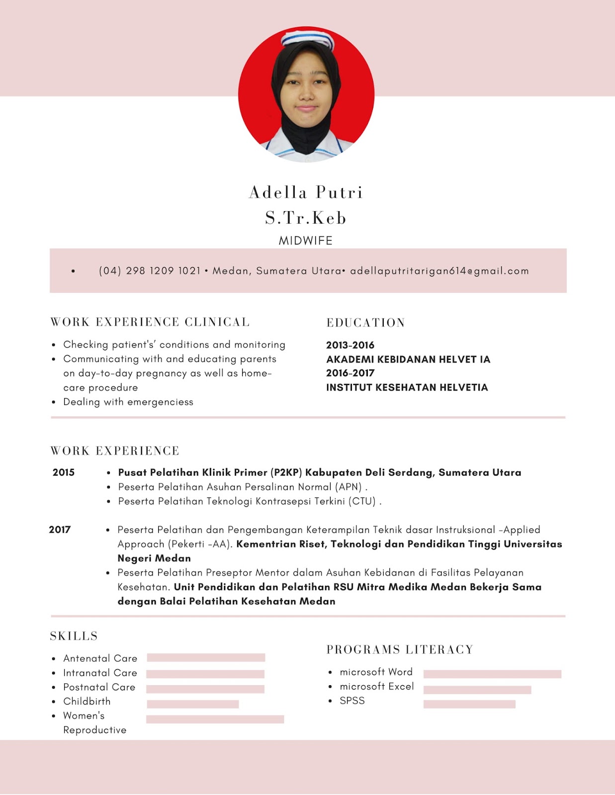 BELAJAR BERSAMA BIDAN ADELLA PUTRI BR.TARIGAN: CV/ DAFTAR RIWAYAT HIDUP