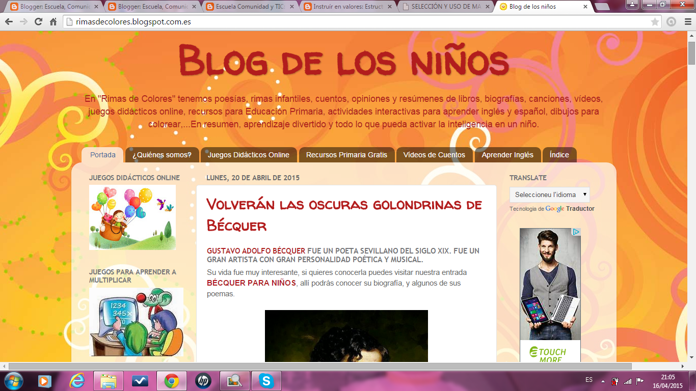 Escuela, Comunidad y TIC: Estructura de un edublog