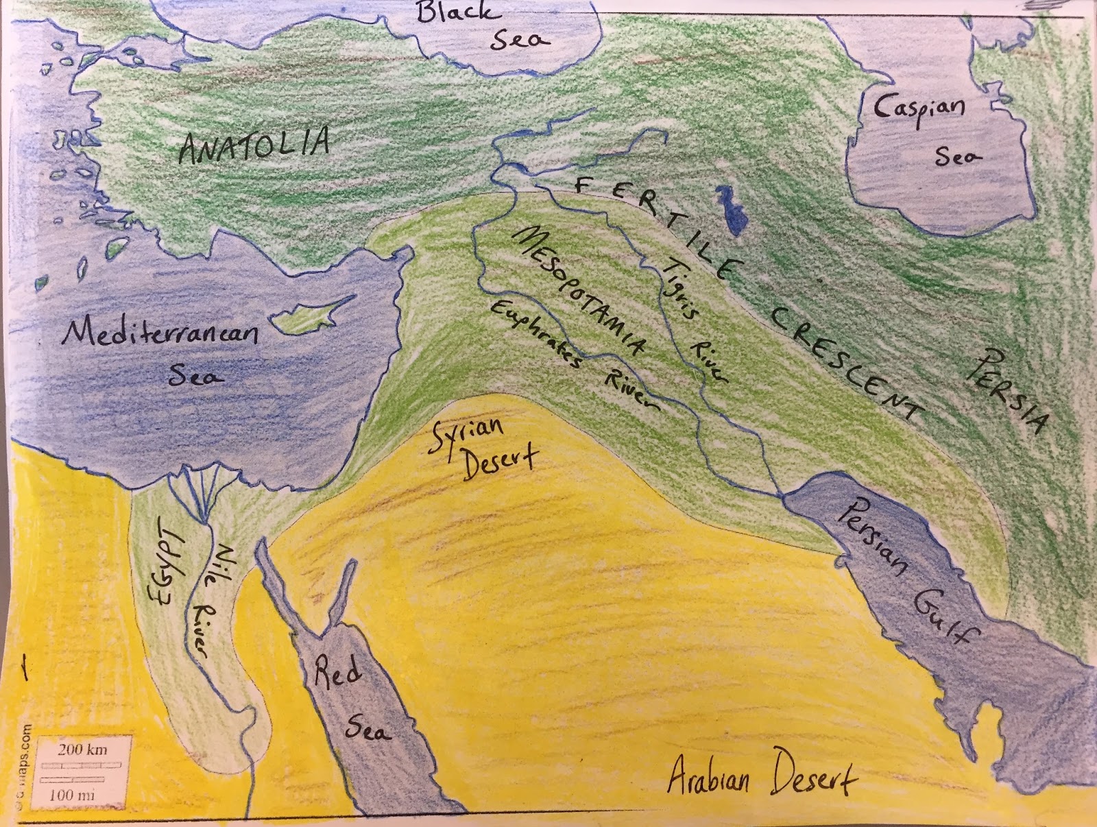 Fertile Crescent On A Map
