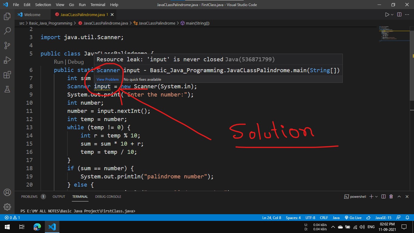 Resource Leak Input Is Never Closedjava