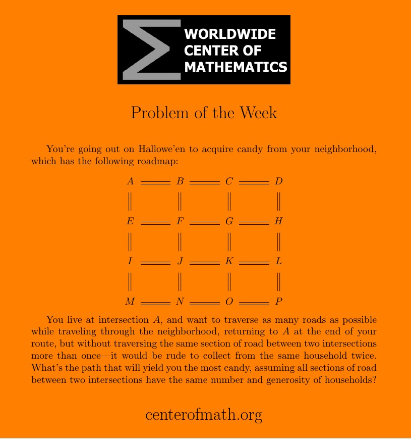 The Center of Math Blog: Problem of the Week