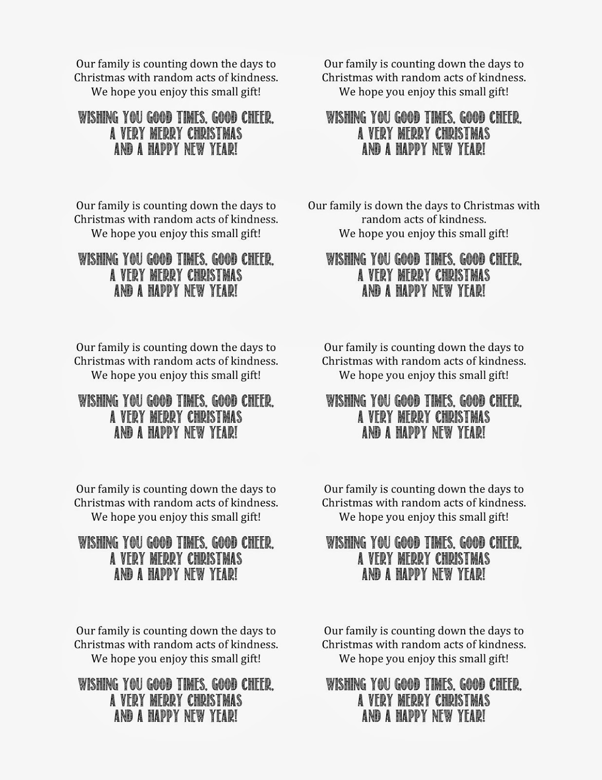 Random Acts Of Kindness Note Ideas