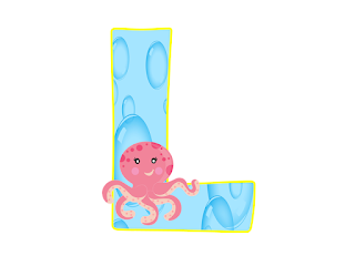 Kits imprimibles gratis : Abecedario y topers peces marinos