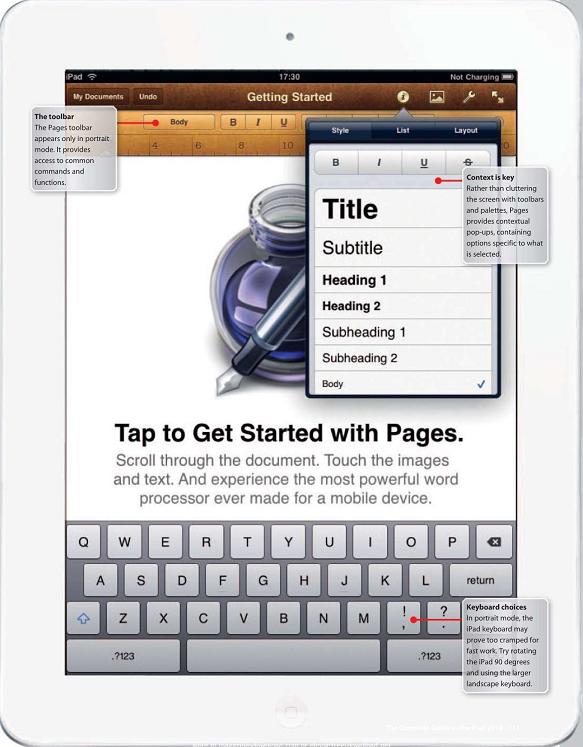 Creating and working with text documents in Pages | tablet iphone ipad