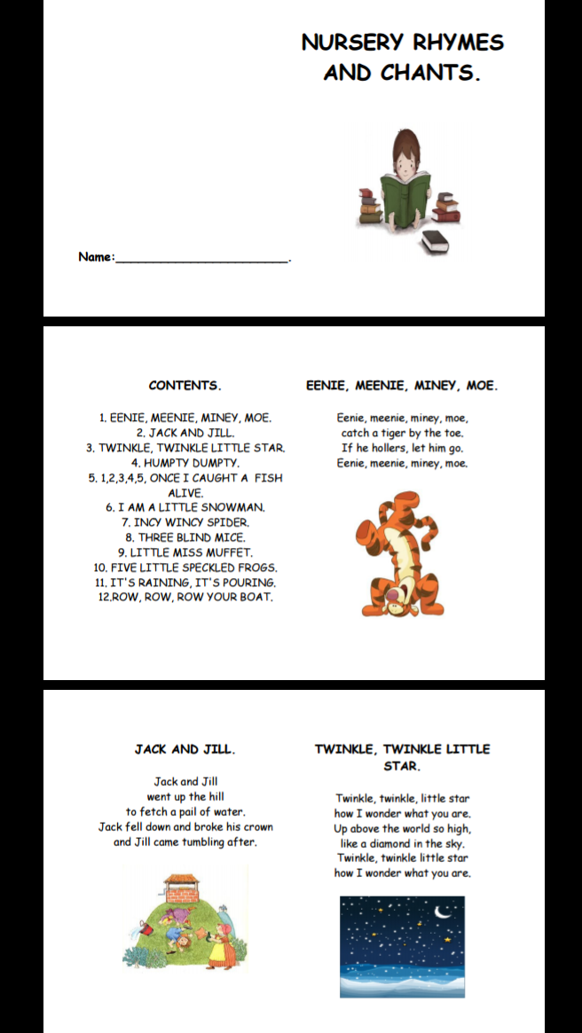 We love English!: NURSERY RHYMES AND CHANTS.