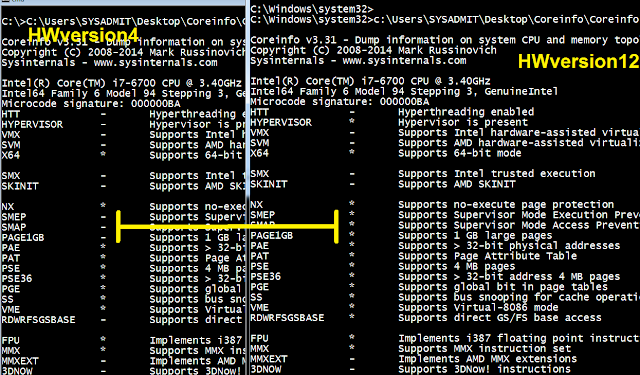 VMware: "Hardware version" y CPU | SYSADMIT