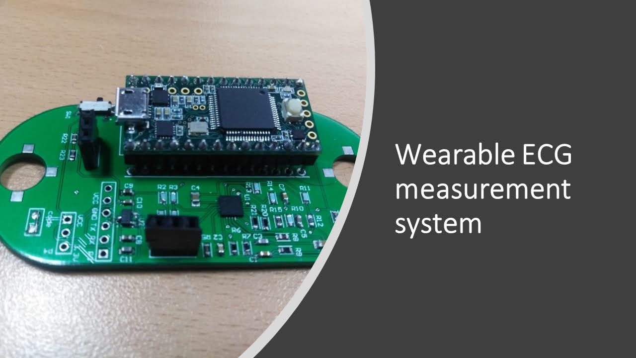 Schematic and PCB design of wearable heart signal monitoring device.