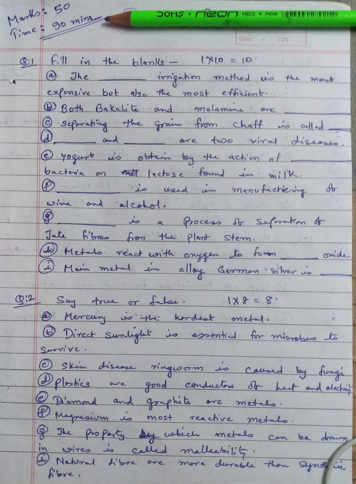 Mynotes PA1 Science Test Class 8 CBSE Session 2020 21 mynotes-pa1-science-test-class-8-cbse-session-2020-21