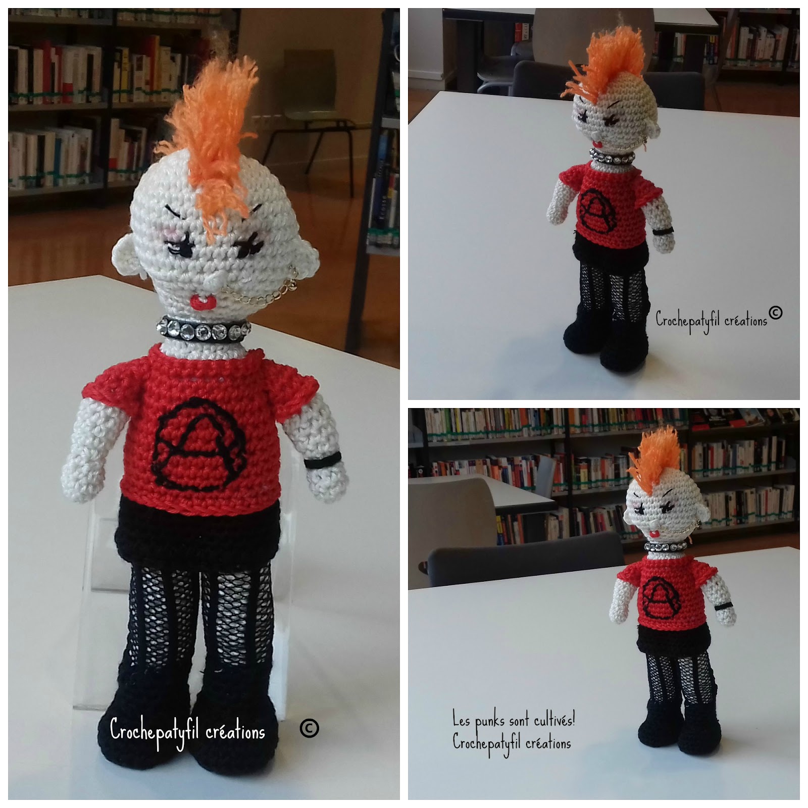 Crochepatyfil créations: Punky la punk amigurumi au crochet
