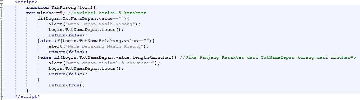 Validasi Form Html Dengan Java Script Rajacodingid