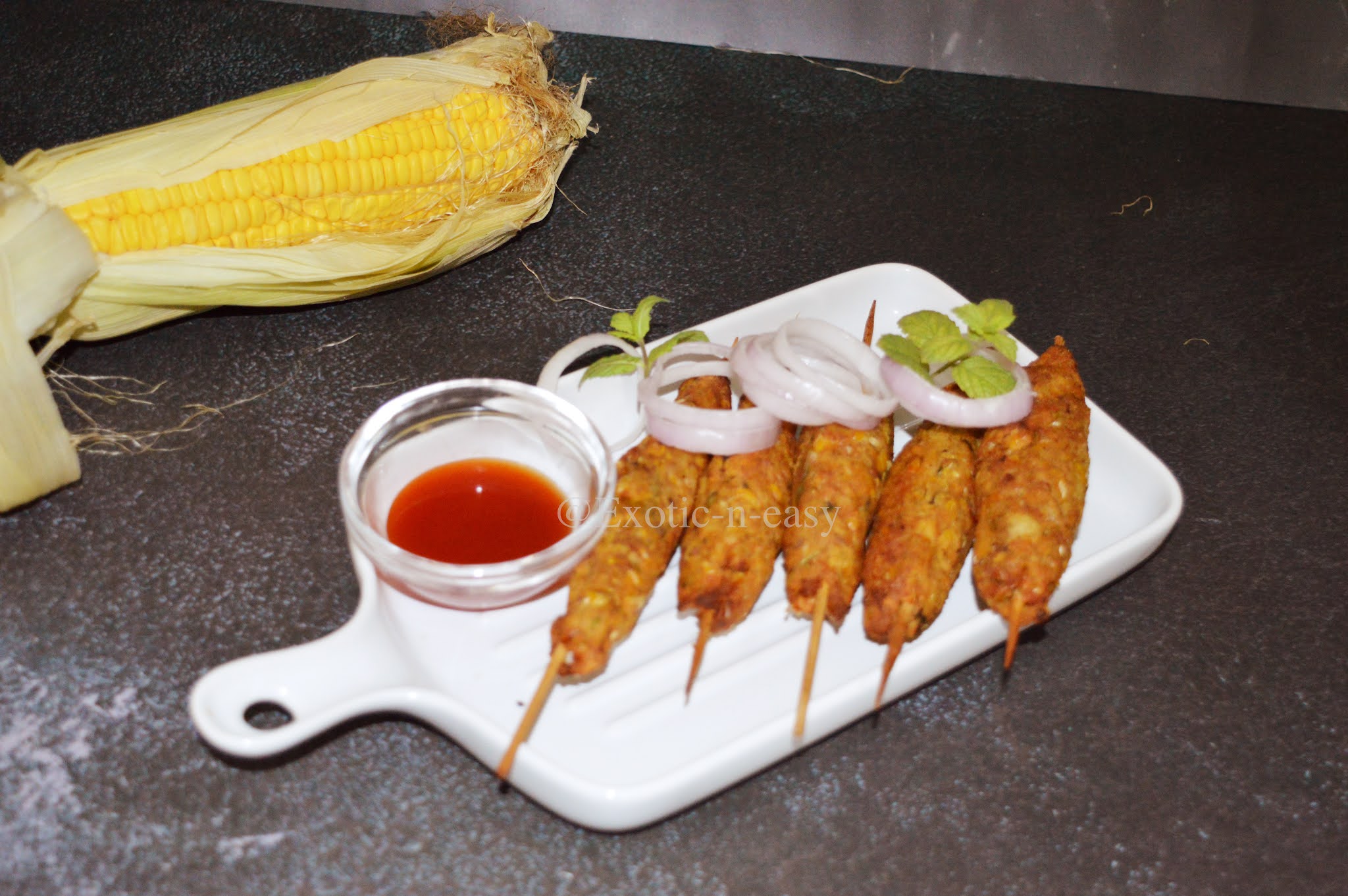 exotic-n-easy cooking: Corn Kebab Air Fried