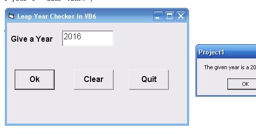 Free Programming Source Codes And Computer Programming Tutorials Leap Year In Visual Basic 6 0149