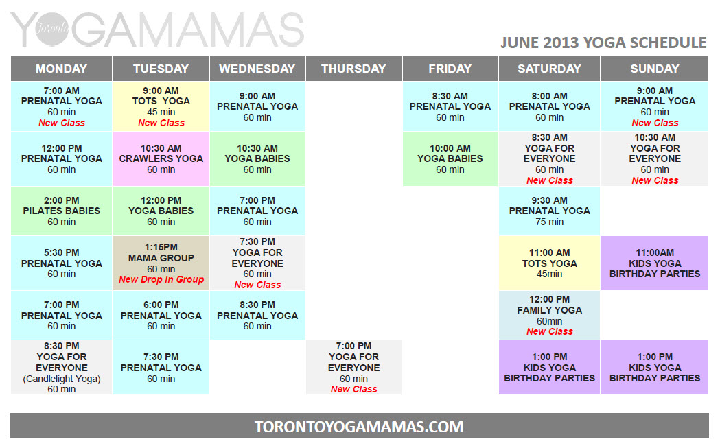 Toronto Yoga Mamas Blog: June Yoga Schedule