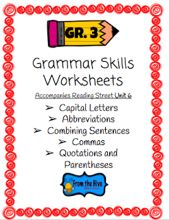 From The Hive: Pearson Reading Street Grammar skills for 3rd grade