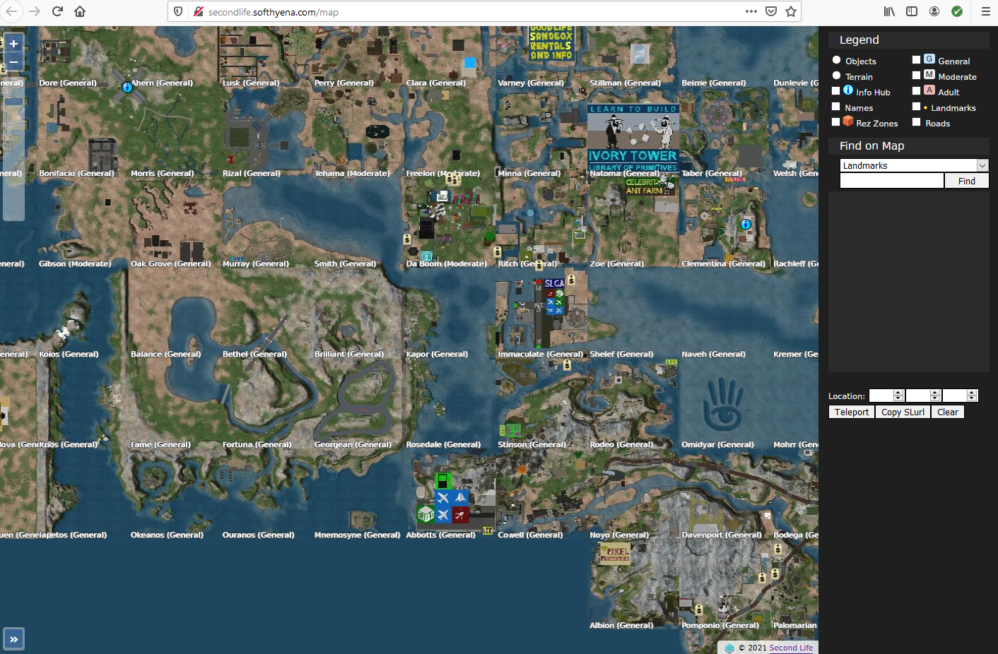 Second Life Newser: Two User-Made Maps of Second Life