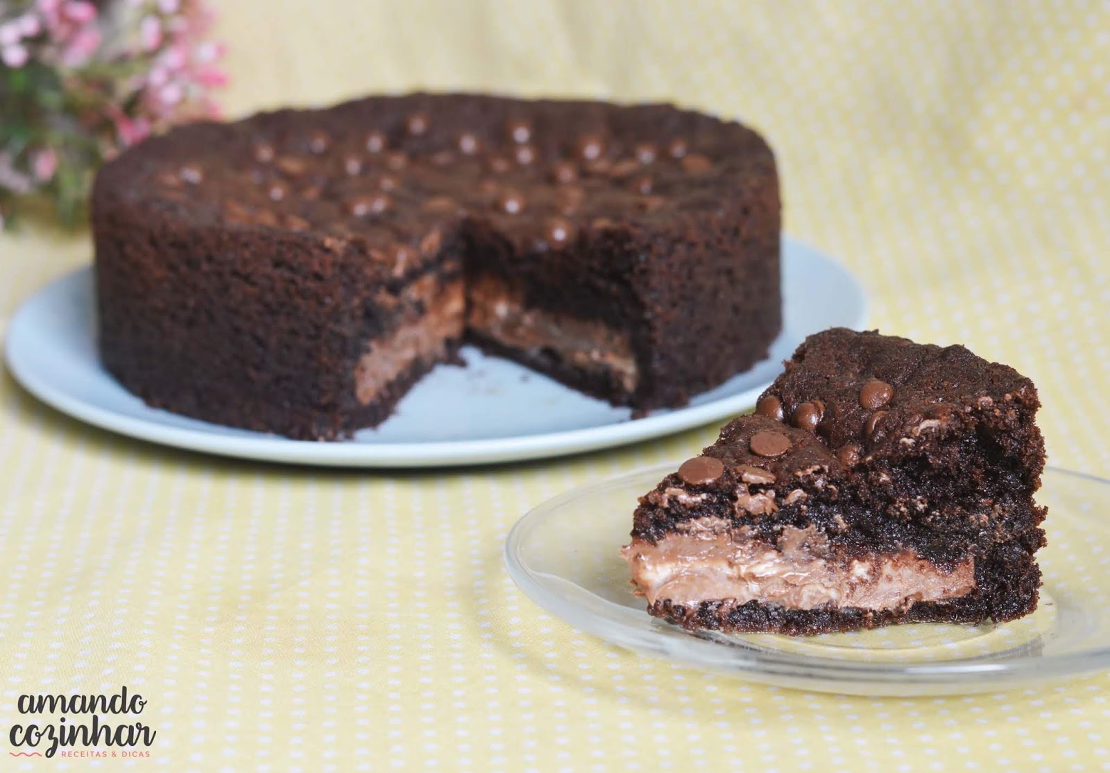Torta cookie de chocolate com creme de avelã duo - Amando Cozinhar