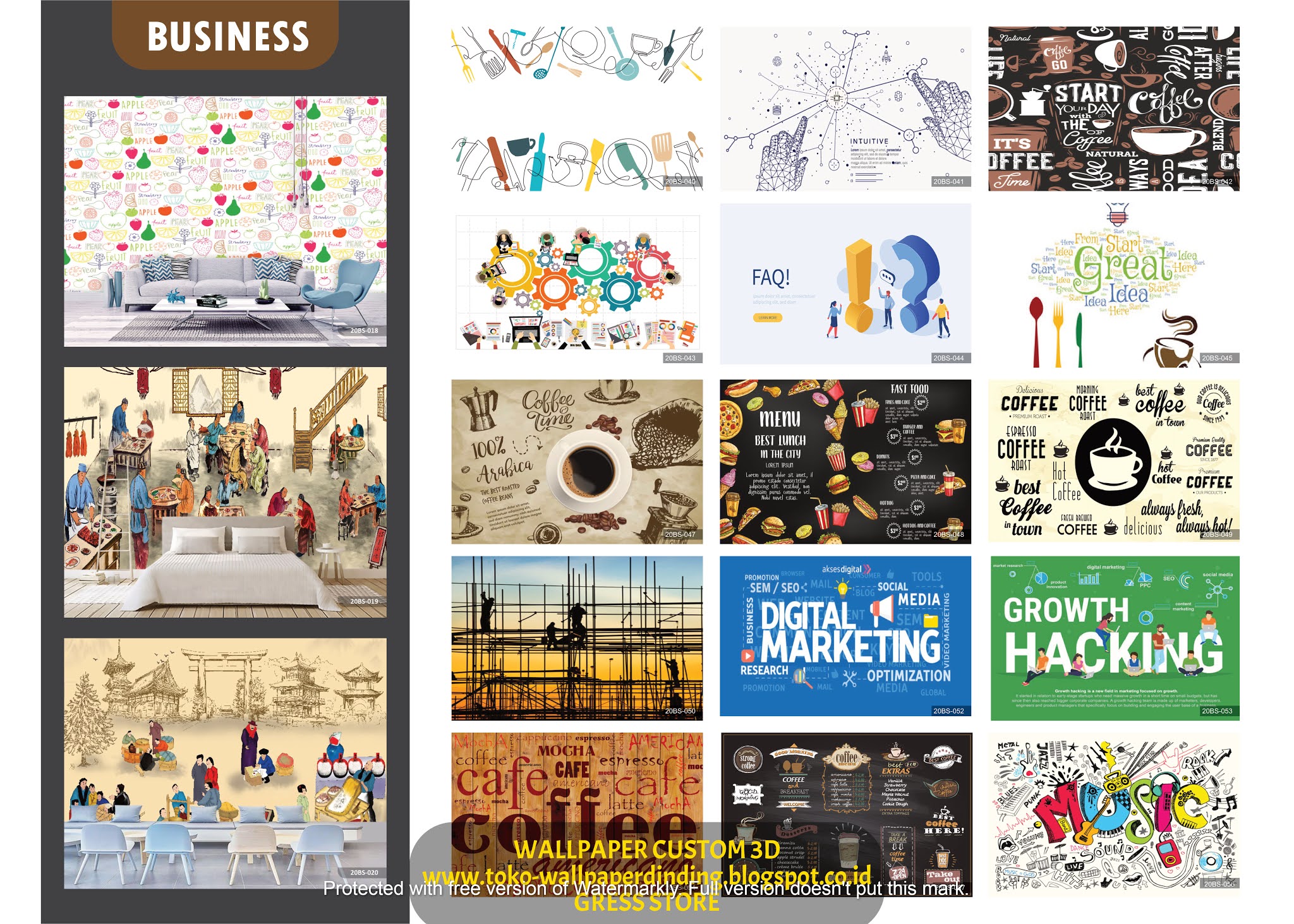 CUSTOM 3D BUSINESS WALLPAPER DINDING