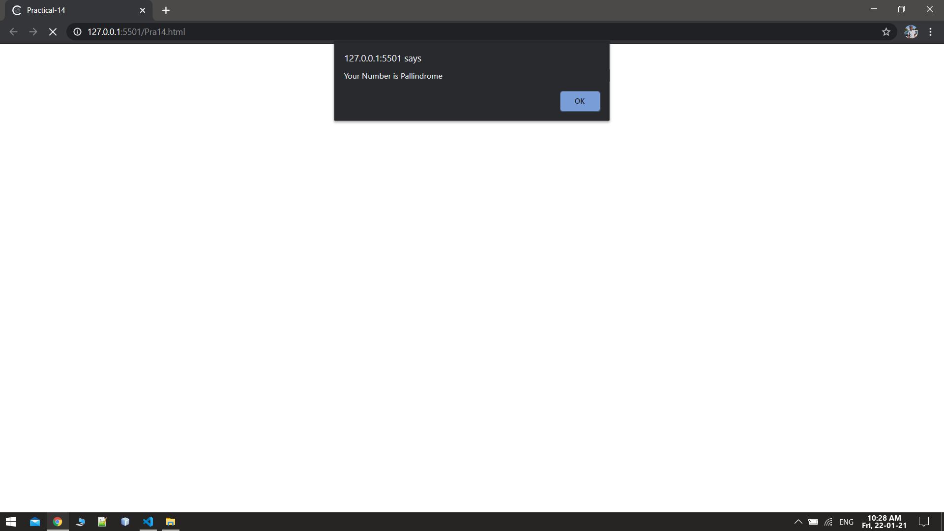 Write a JavaScript program to check whether given number is Palindrome ...