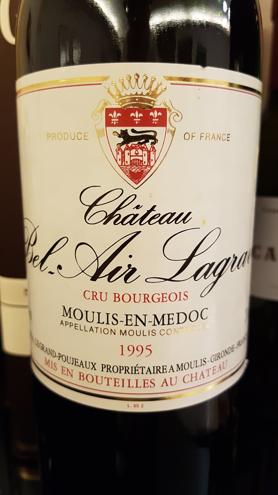 Sam哥的葡萄酒世界: 舊酒的光環 - Chateau Bel-Air Lagrave 1995, Moulis-en-Medoc