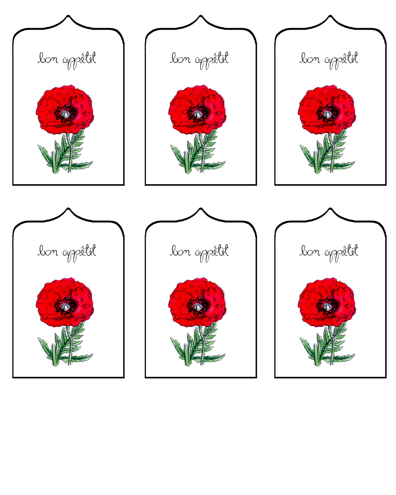 Printable cutlery tags